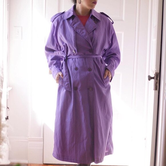Cyclone | Jackets & Coats | Vintage 8s Purple Small Trench Coat Cyclone ...